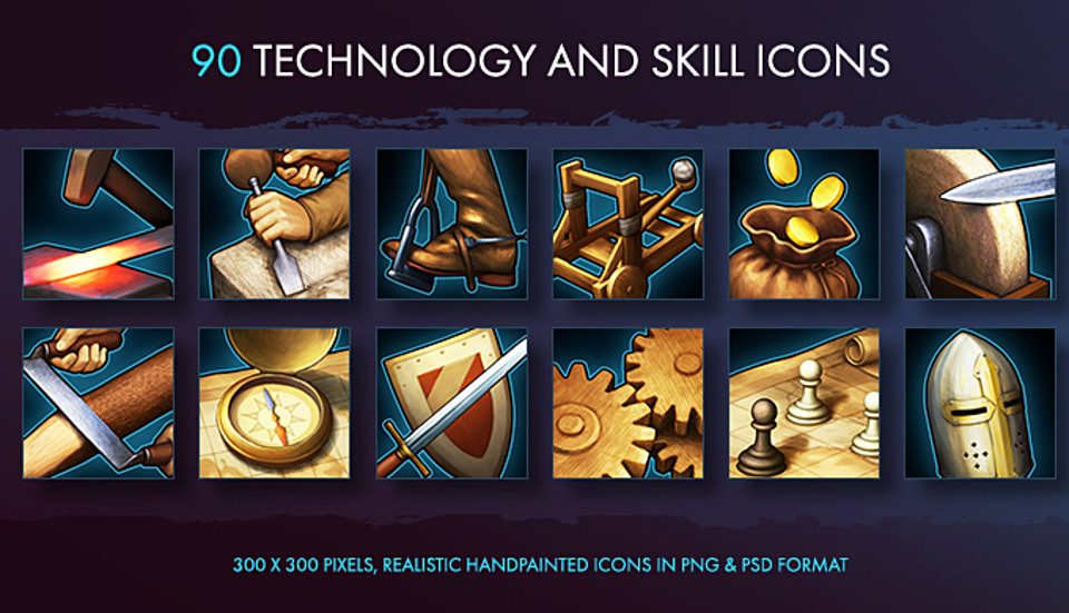 Medieval Technology and Skill Icons