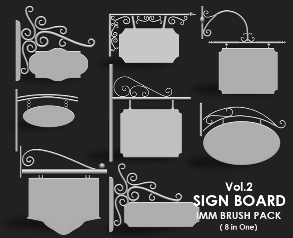 Sign Board Collection IMM Brush Pack8 in OneVol2