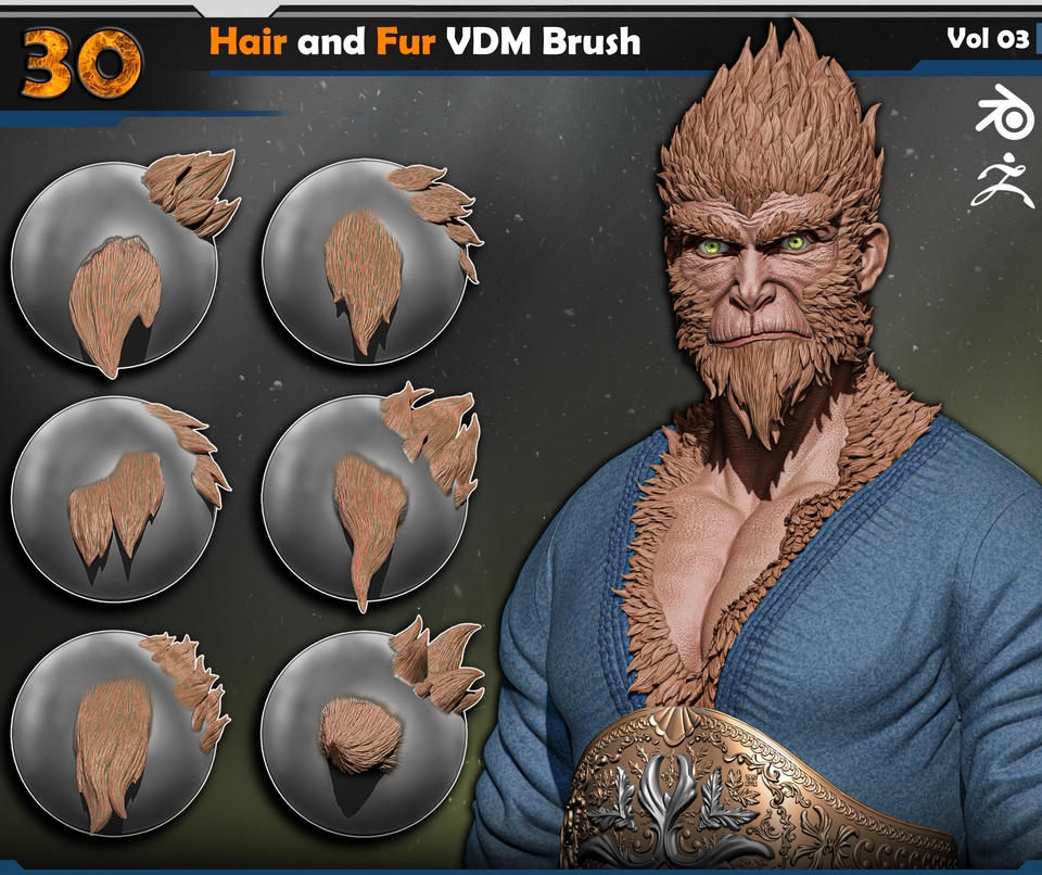 Hair and Fur VDM Brush Vol 03