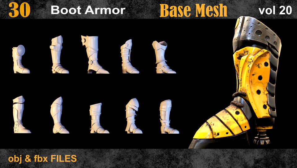 30 Boot Armor BaseMesh vol 20
