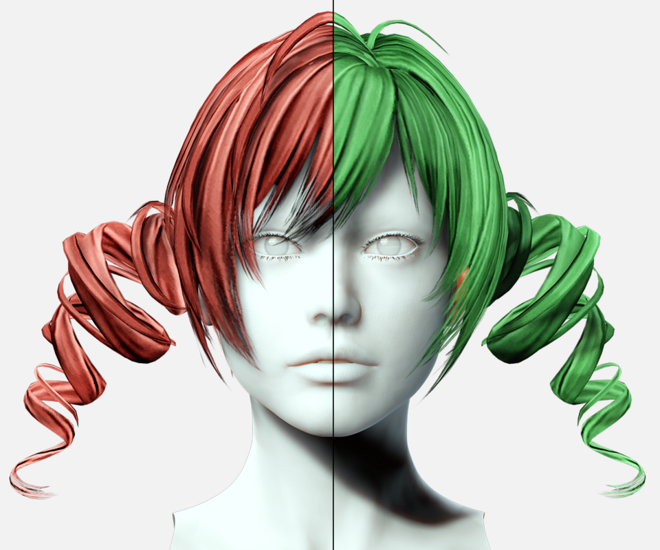 Female Hair- Spiral Spring Curly Pigtails