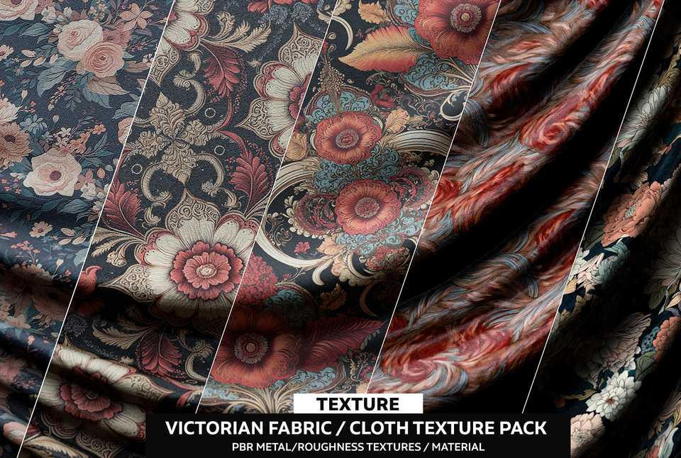 Victorian Fabric - Cloth Texture - Material Pack