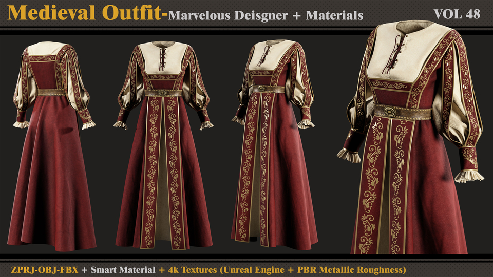Medieval Outfit- Models+Materials