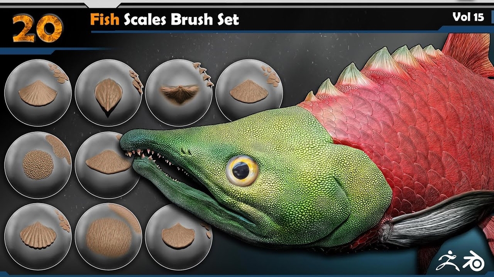 Fish Scales Brush Set Vol 15