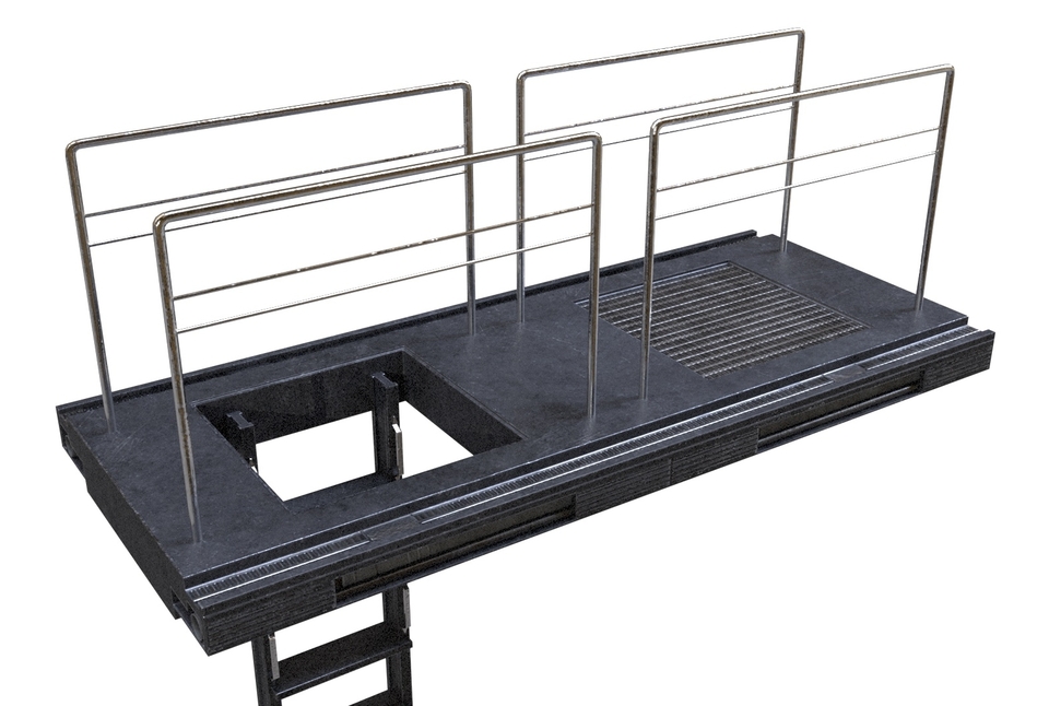 LowPoly Platform bridge ladder MODEL Element2