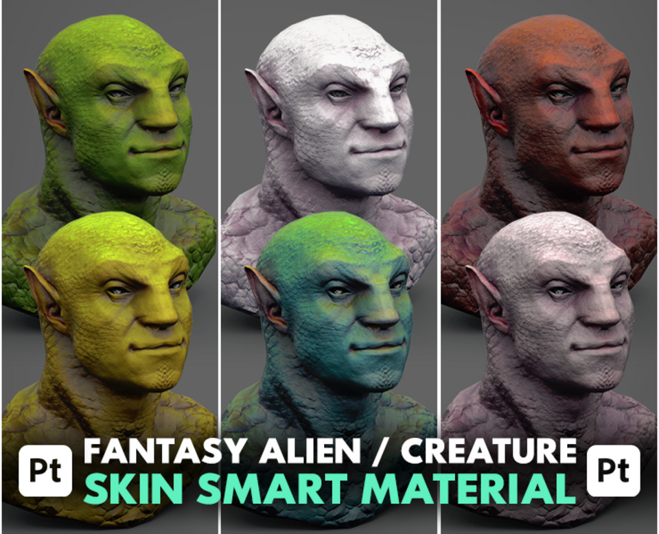 Fantasy Alien / Creature Skin - Substance 3D Painter Smart Material