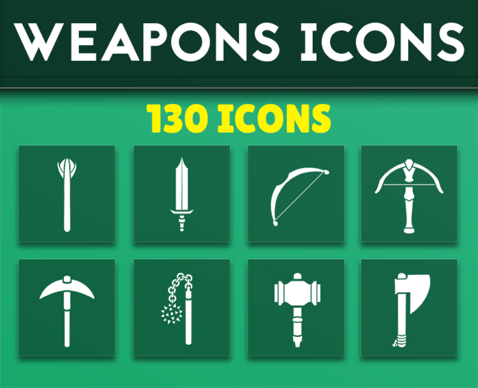 130 Weapons Flat icons