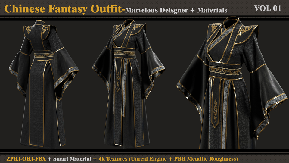 Chinese Fantasy Outfit-Models=Materials