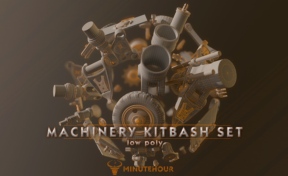 Machinery Set - kitbash - Low Poly Pack