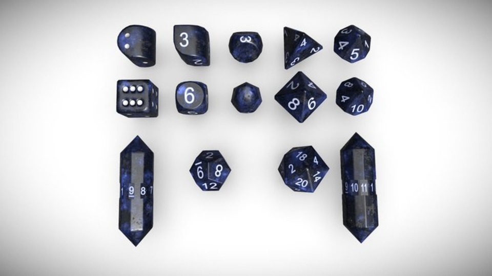 Customizable Dice Set (D2-D20) – Space-Themed