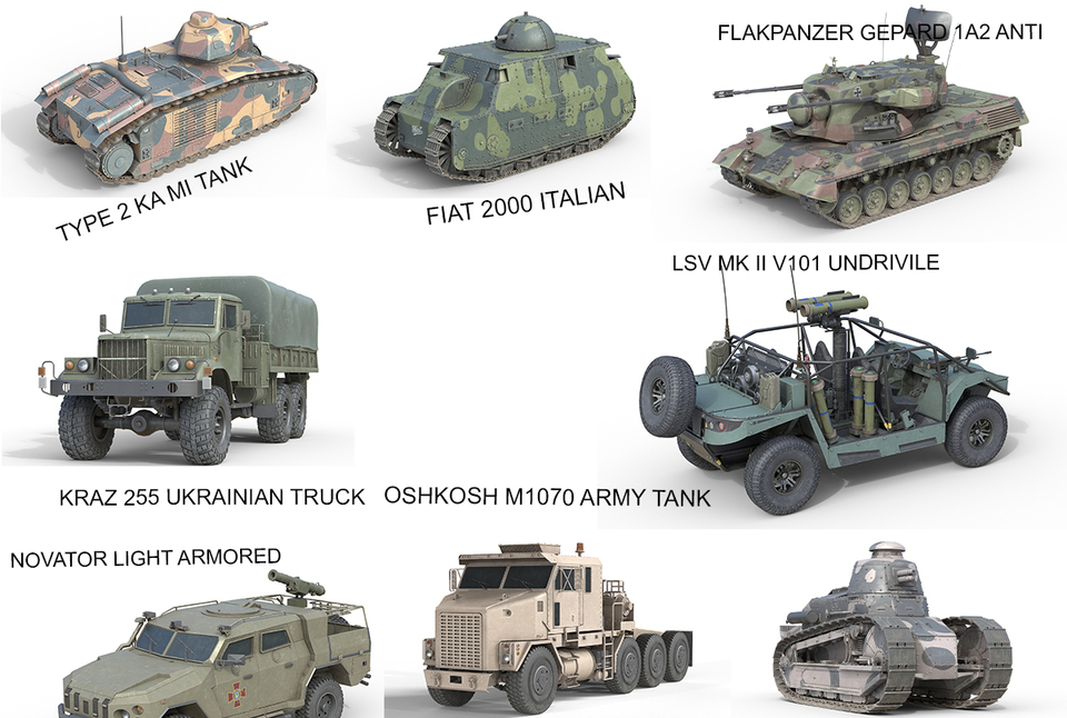 10 Military Vehicles Collection V9