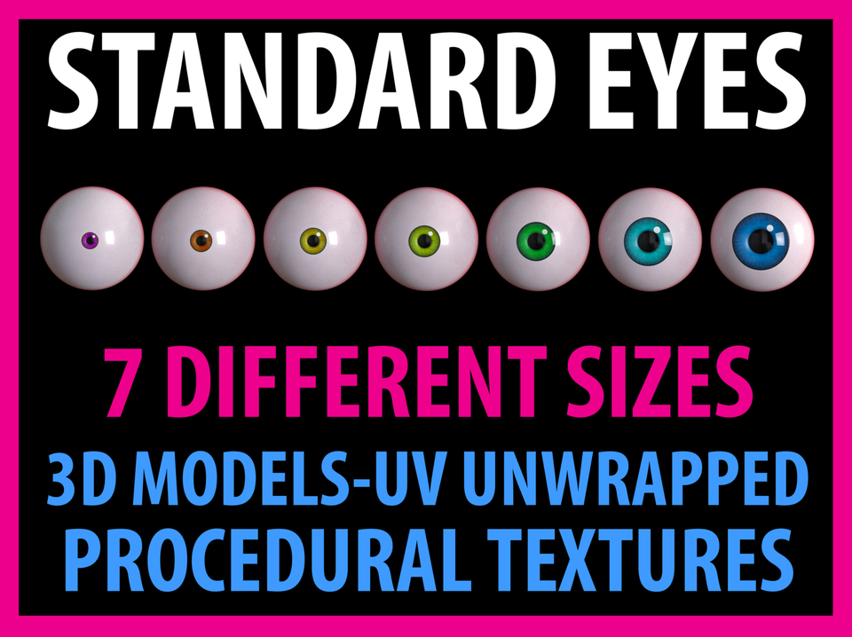 Standard Eyes - Stylized Eyes - 7 Eyes with Different Sizes and ...