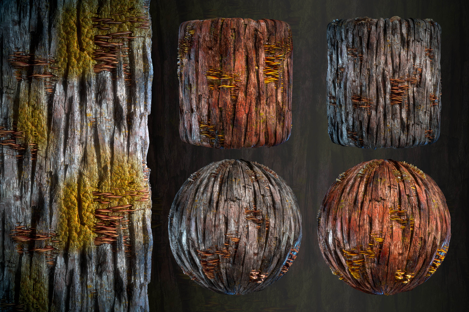 Tree Bark Material Bundle - VOL 01 - Maps - SBsar