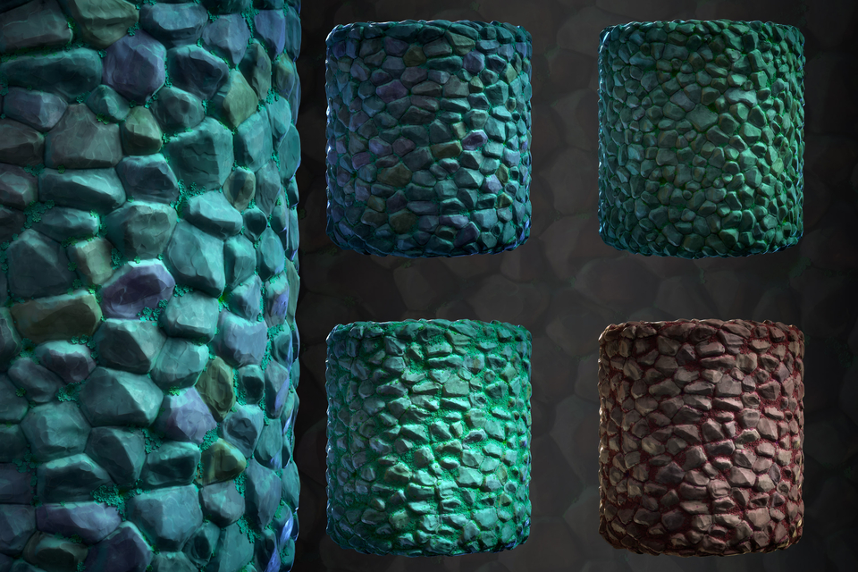 Stone Floor Mega Bundle VOL 01 - 15 material - SBsar - Maps