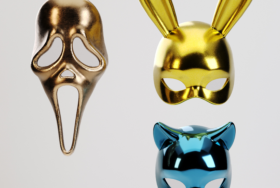 A collection of theater masks