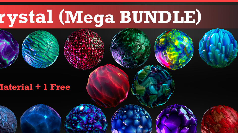 Crystal Materials (Mega Bundle-16 Material) - SBsar - Maps - VOL 01
