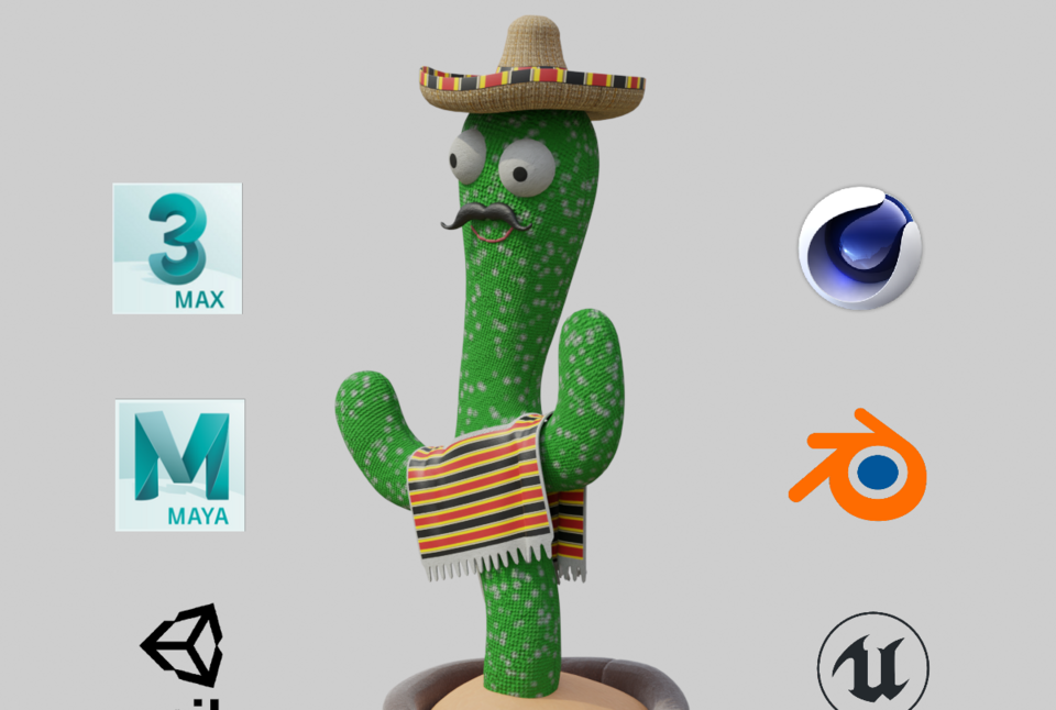 Mexican Dancing Cactus Toy - Rigged and Animated