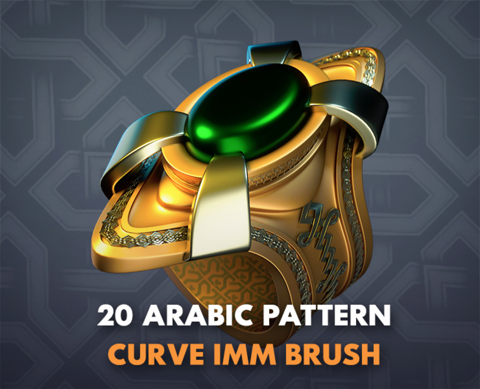 20 Persian and Arabic IMM and Patterns and alphas - Zbrush - Blender - Substance