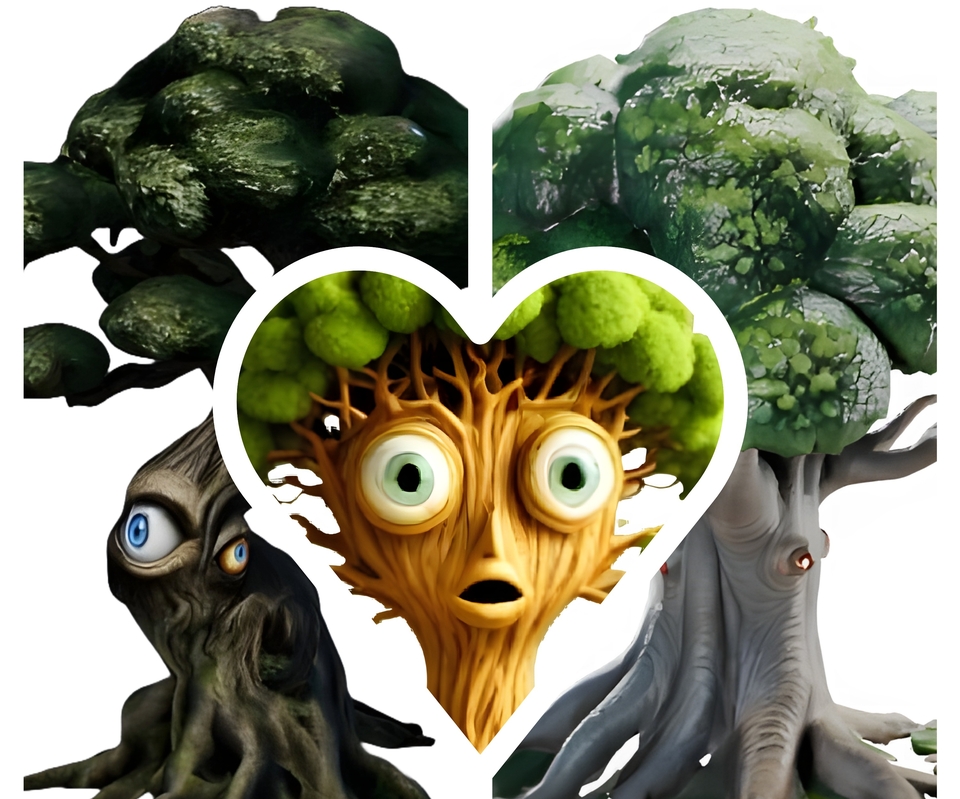 Whimsical Tree Characters Set