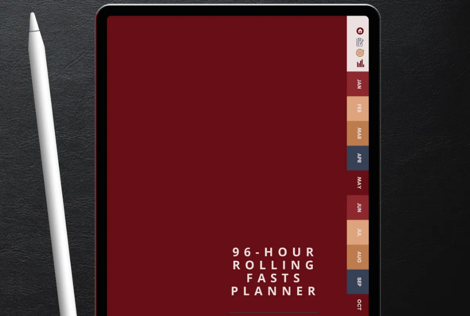 Digital Planner for Rolling 96-Hour Fasting | Weight Loss Tracker ...