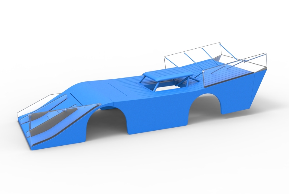 Shell of Vintage Outlaw dirt late model race car 1:25