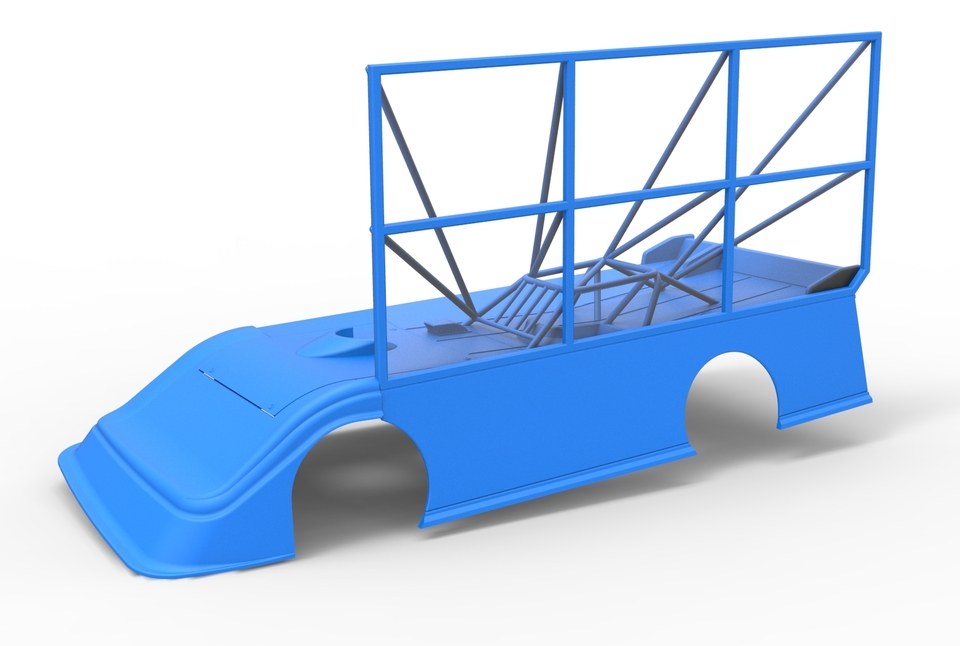 Shell of Super Dirt Late model with side wing 1:25