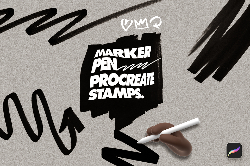 Marker Pen Procreate Stamp Brushes