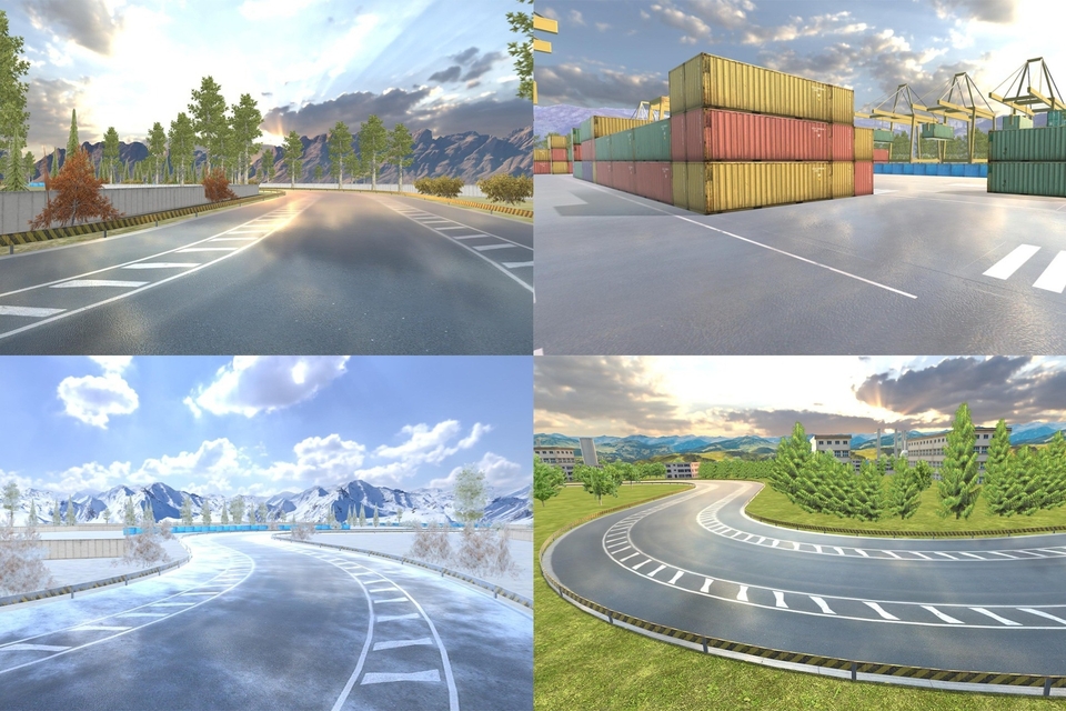 Racing Road Track Pack Modular Mobile Ready (4 Map)