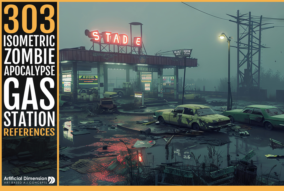 303 Isometric Zombie Apocalypse Gas Station