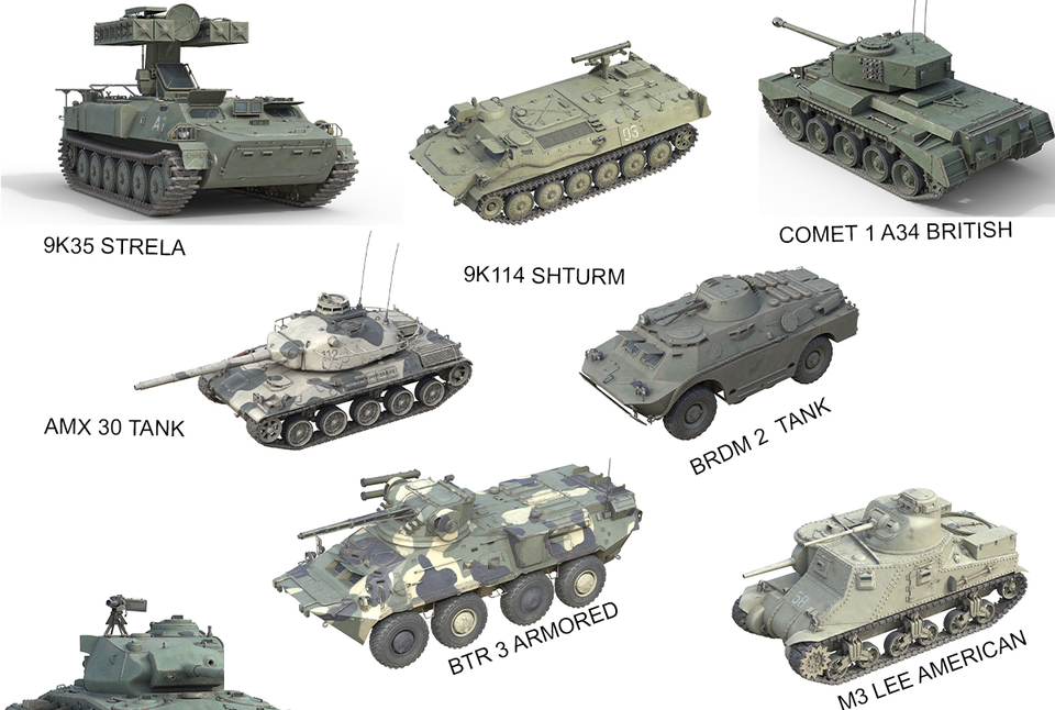 10 Military Vehicles Collection V11