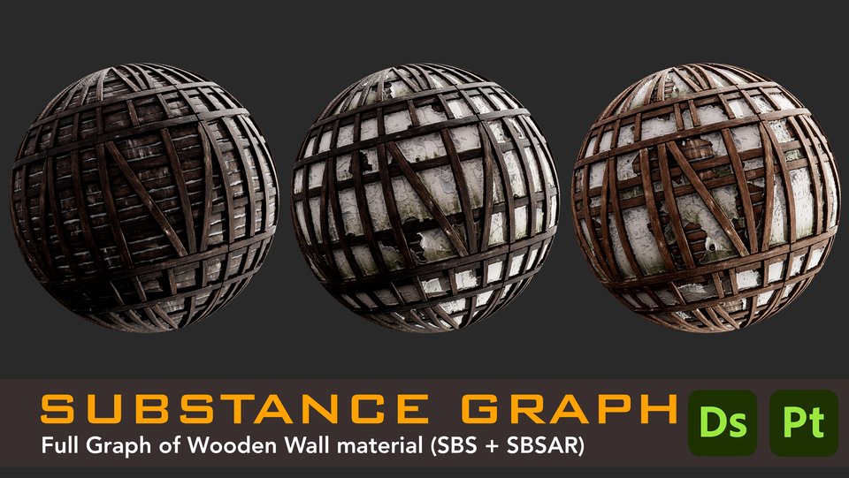 Abandoned Wooden Wall Substance 3D Designer Graph (sbs) + (sbsar ...