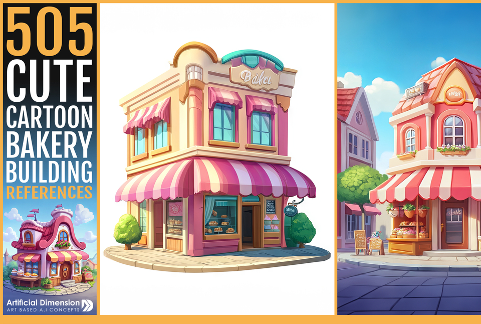 505 cute cartoon bakery building