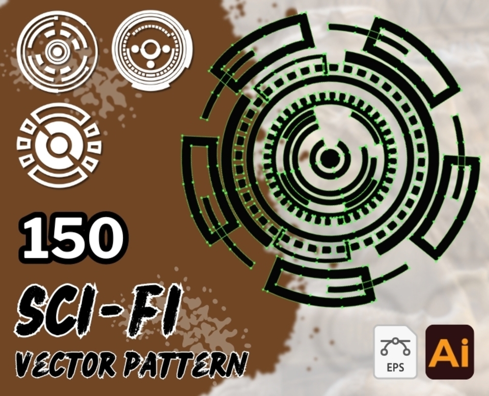 150 Sci-Fi Vector Patterns