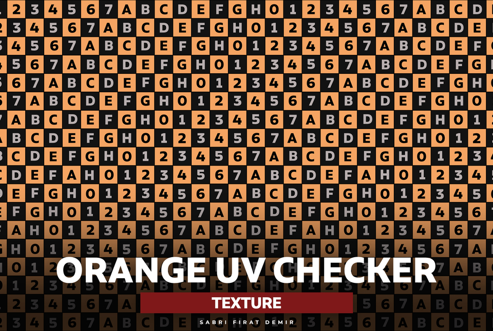 Orange and Black Checker Map - High-Quality Texture & Model Pack