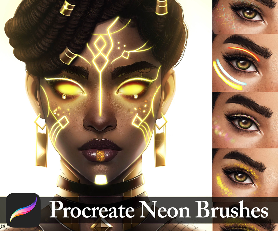 Procreate Neon Glitter brushes