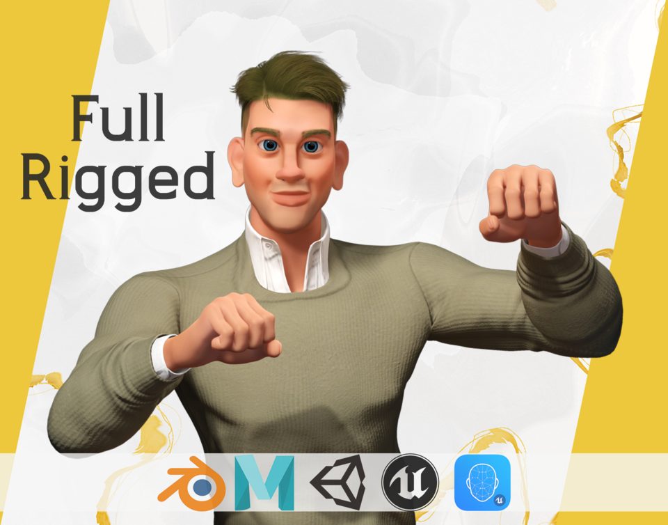 Stylized Classic cartoon man stylized figure