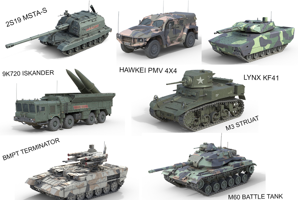 10 Military Vehicles Collection V13