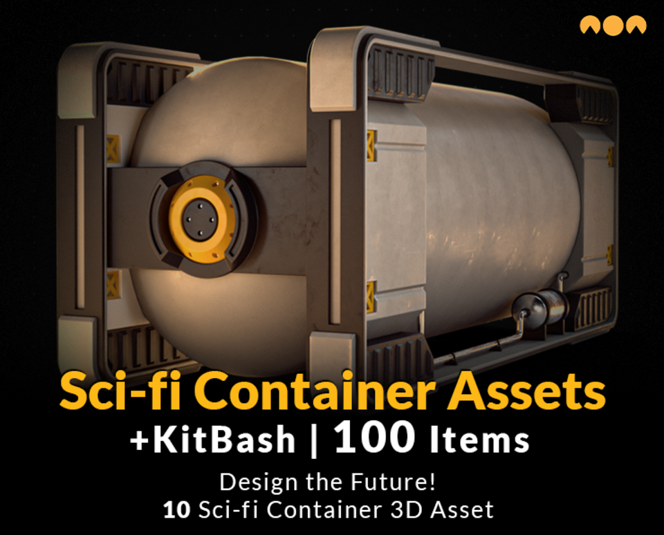 10 Sci-fi Container 3D Model + 100 Sci-fi Container KitBash