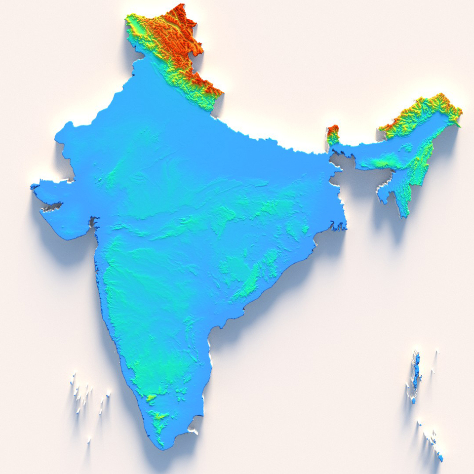 India Terrain Map