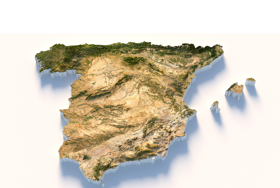Spain Terrain Map