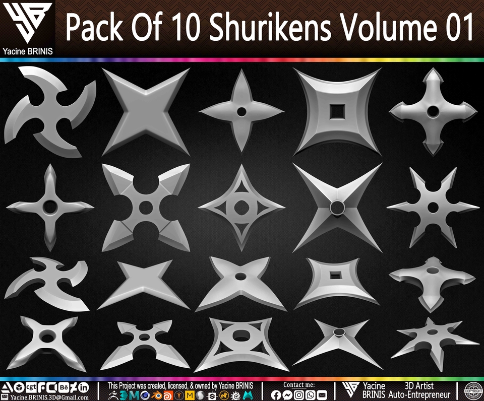 Pack Of 10 Shurikens Volume 01