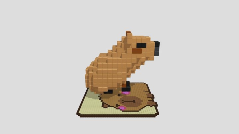 Isometric Voxel Capybara