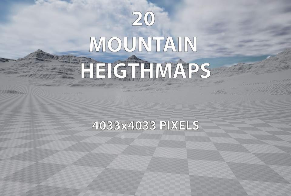 20 Mountain Heightmaps for Unreal Engine 5.5