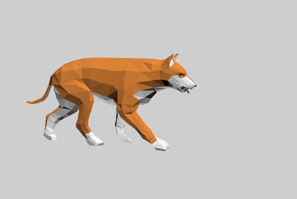 Low Poly style cartoon dog high quality game