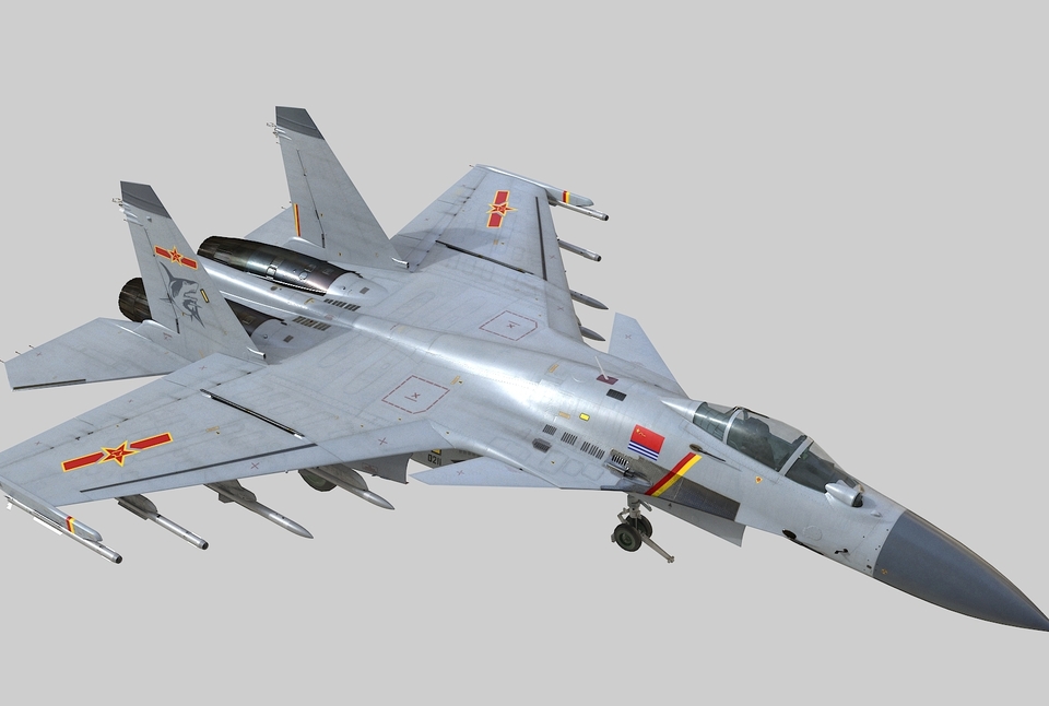 PBR animation binding Chinese Navy J-15 J15 J15 Flying Shark carrier-b