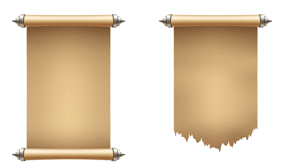 Old parchment paper roll scroll manuscript, Vintage Scrolls, EPS File