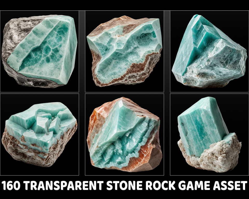 160 Fantasy Stone Rocks Game Asset