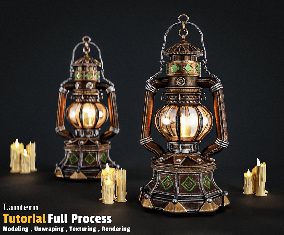 Lantern / Full Tutorial Process + 3D Model