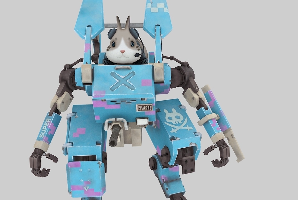 Next generation pbr Rabbit Mech Robot Battle Mech Steel W