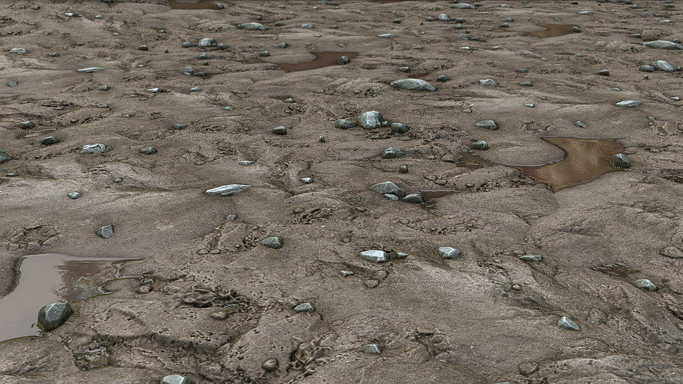 Ground Gravel Puddle Seamless